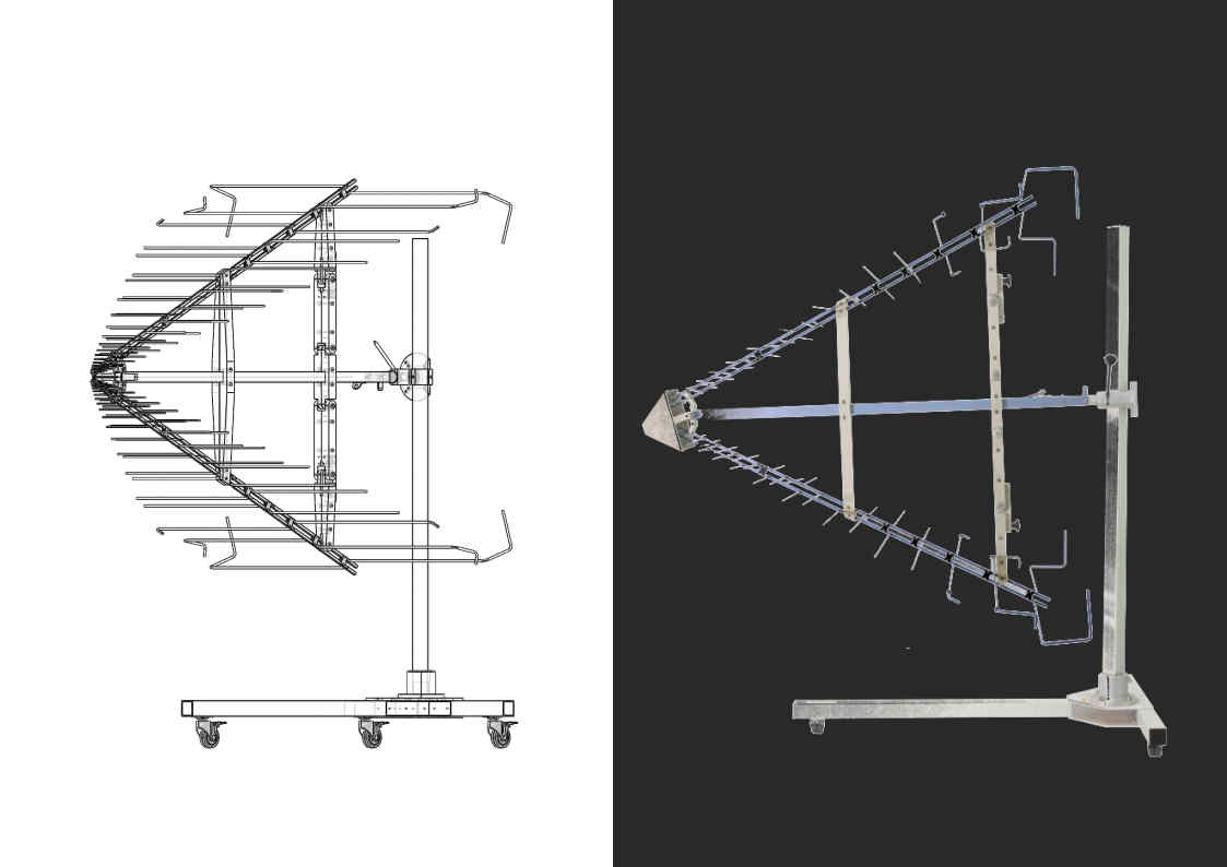 Stacked Logarithmic-Periodic Test-Antenna - RFecho Stacked Logarithmic-Periodic Test-Antenna - RFecho