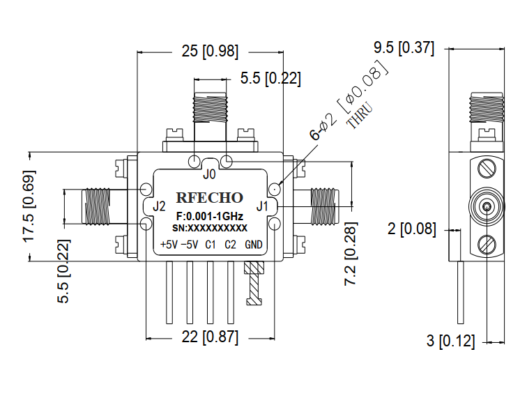 Absorptive Coaxial SP2T Switch from 0.001GHz to 1GHz .OSA0200000100B ...