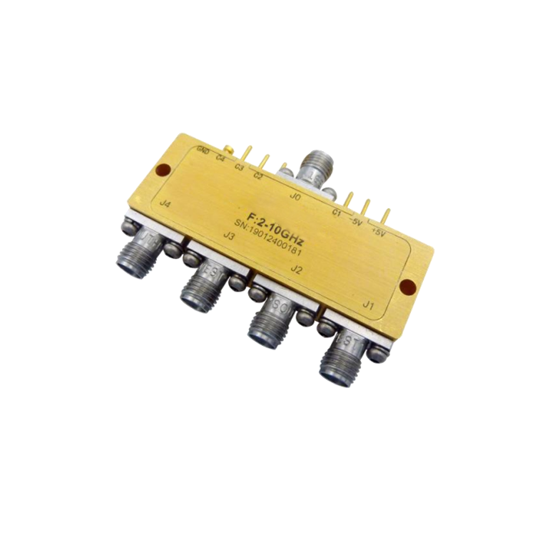 Absorptive Coaxial SP4T Switch from 2GHz to 10GHz .OSA0402001000A - RFecho
