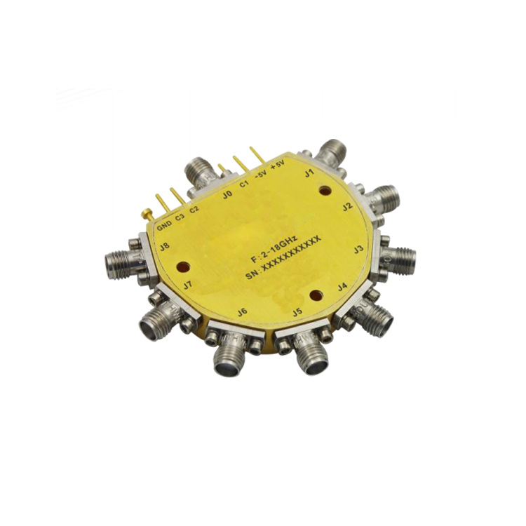 Absorptive Coaxial SP8T Switch from 2GHz to 18GHz .OSR0802001800A - RFecho