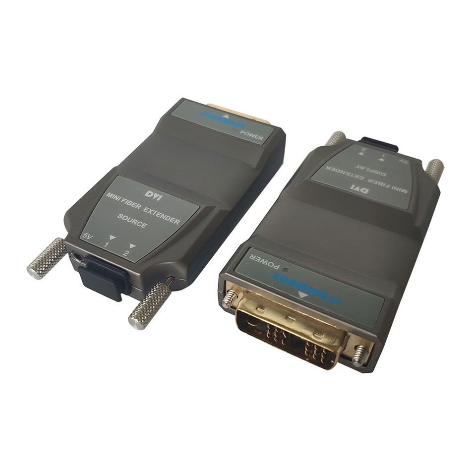 2 LC Port DVI Optic Fiber Transceiver For Optical Fiber Cable Extender ...