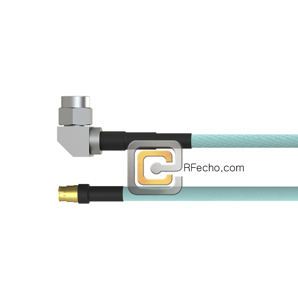 Mini SMP Female to Right Angle SMA Male, 26.5 GHz, OM-086 Coax and RoHS ...