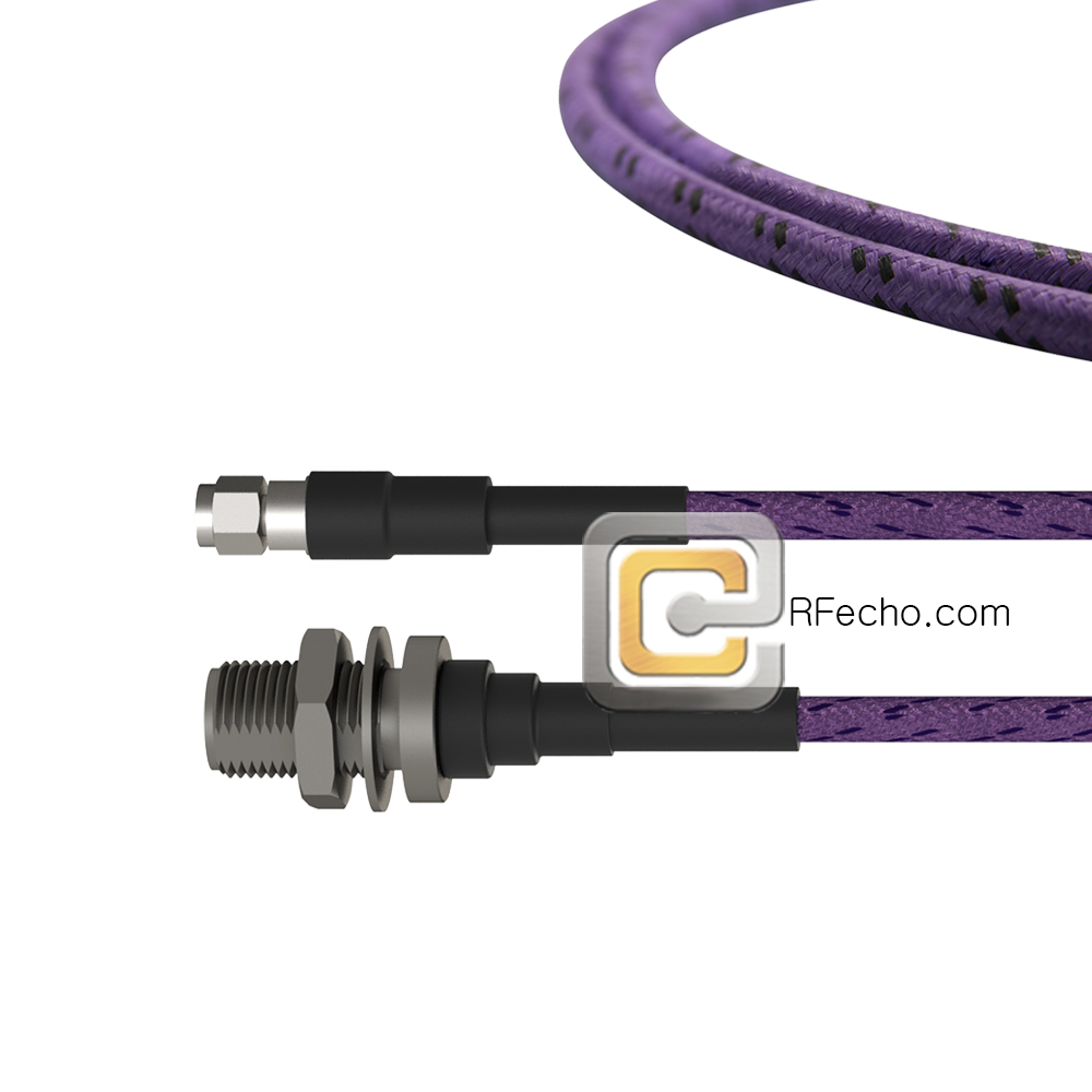 N Female Bulkhead to SMA Male, 18 GHz, Composite OM-141 Coax and RoHS ...